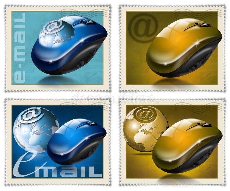 Mouse stamps e-mail stock illustration. Illustration of contacts - 21476036