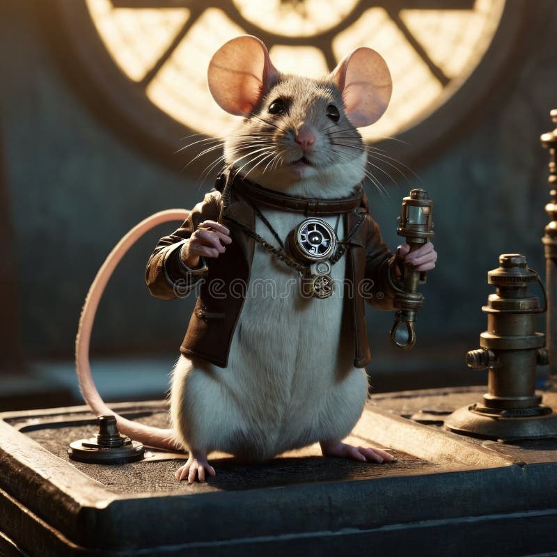 Mouse steampunk stock illustration. Illustration of happiness - 316344312