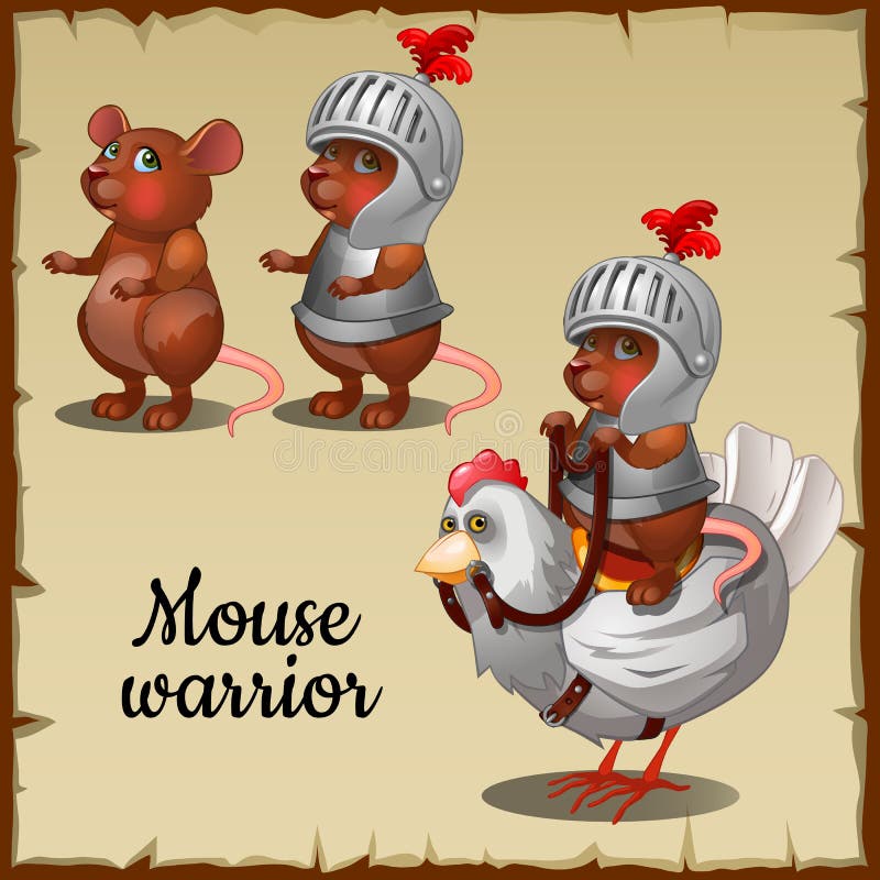 Mouse in Steel Armor on the Chicken Stock Vector - Illustration of ...