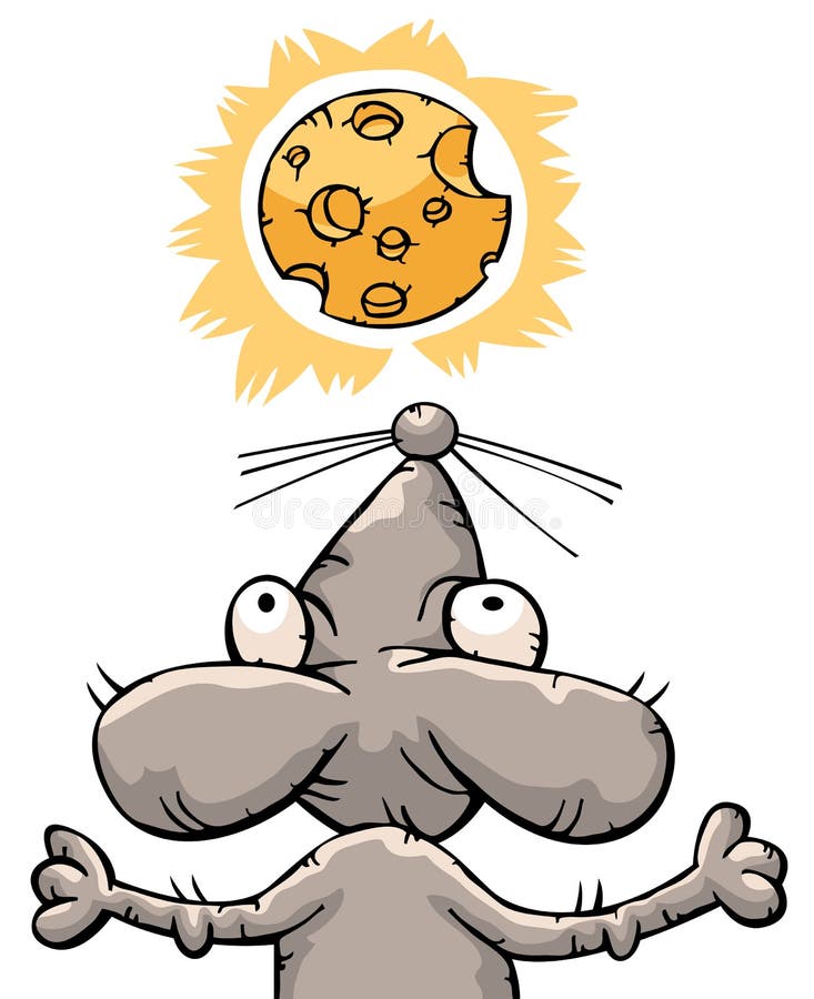 Mouse and Sun cheese stock illustration. Illustration of dream - 25256550