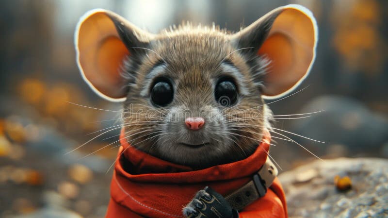 Mouse Superhero on Background - Flat Design Stock Illustration ...