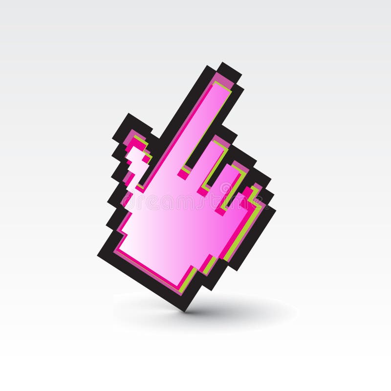 Pixelated Hand and Mouse Cursor Stock Vector - Illustration of isolated ...