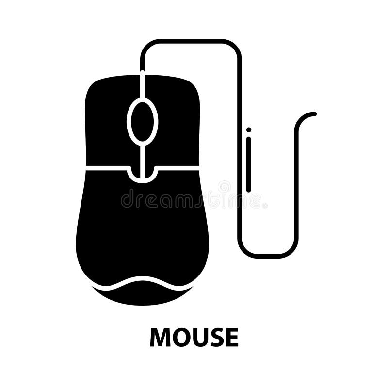 Mouse Symbol Icon, Black Vector Sign with Editable Strokes, Concept ...