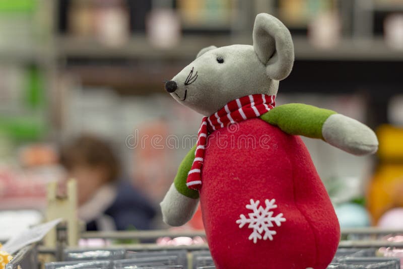 Mouse is Symbol of New 2020 Year. Gray Soft Toy Stock Photo - Image of ...