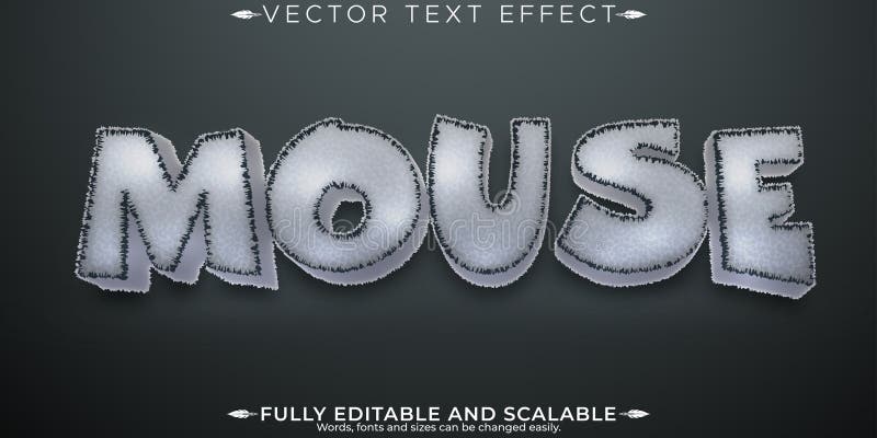 Mouse Text Effect, Editable Comic and Funny Text Style Stock Vector ...