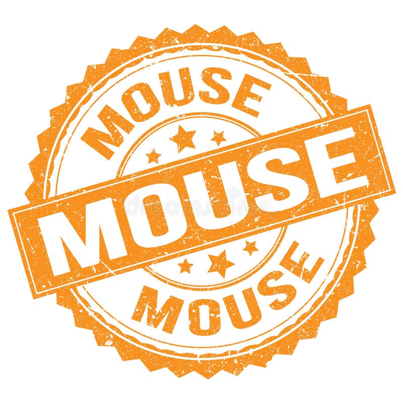MOUSE Text on Orange Round Stamp Sign Stock Illustration - Illustration ...