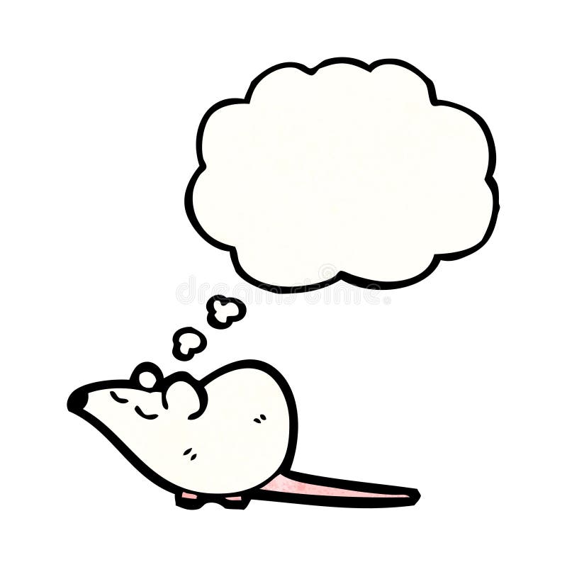 Mouse with Thought Bubble Cartoon Stock Vector - Illustration of happy ...