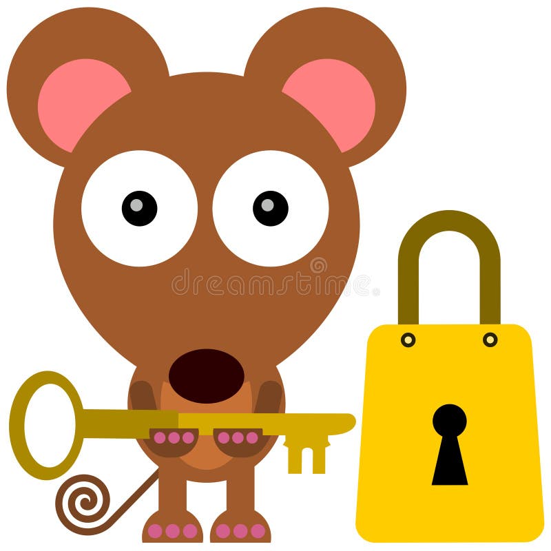 Mouse to unlock stock illustration. Illustration of small - 33069945