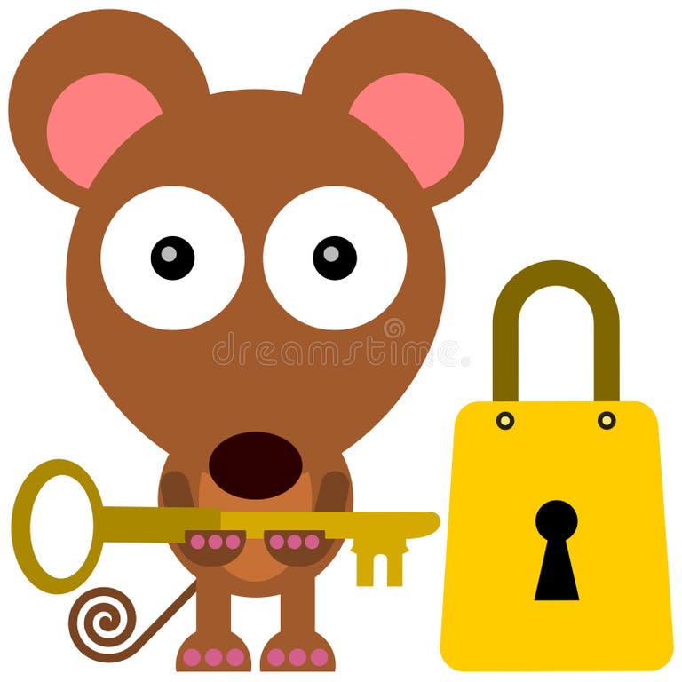 Mouse to unlock stock illustration. Illustration of small - 33069945