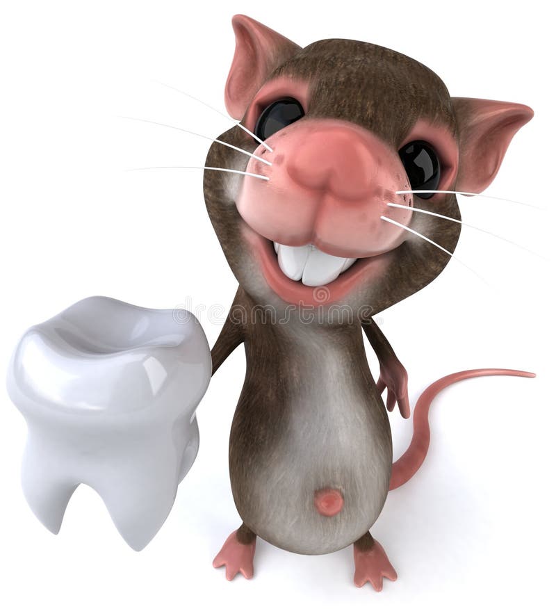 Mouse with a tooth stock illustration. Illustration of small - 13564491