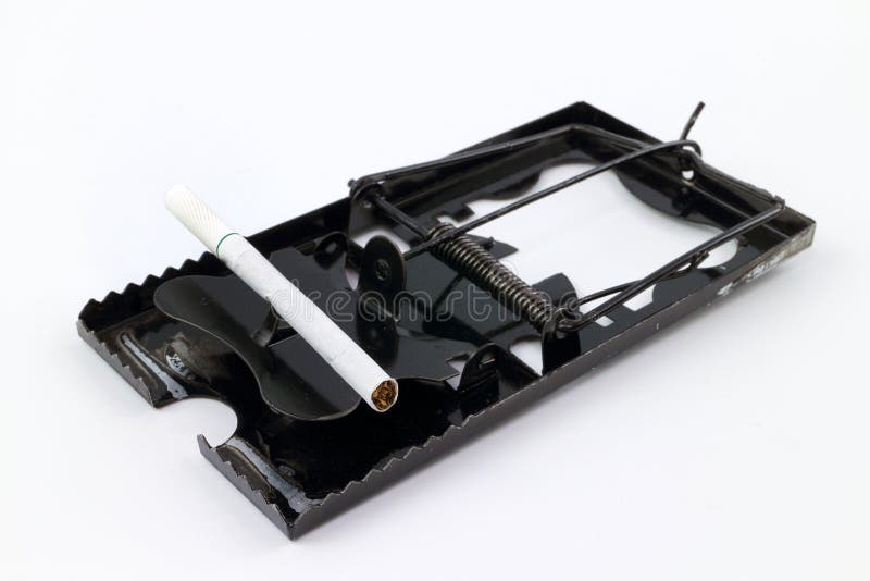 Mouse trap and cigarette stock photo. Image of trap - 130583474