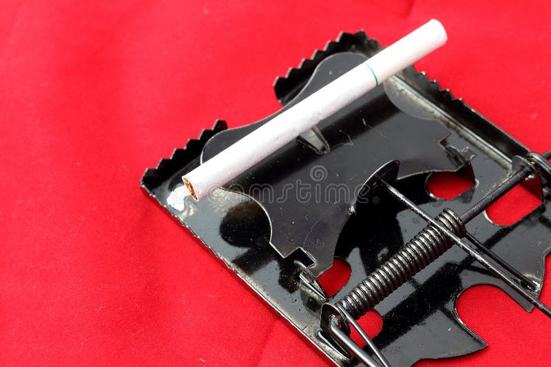 Mouse Trap and Cigarette Bad and Danger Stock Image - Image of break ...