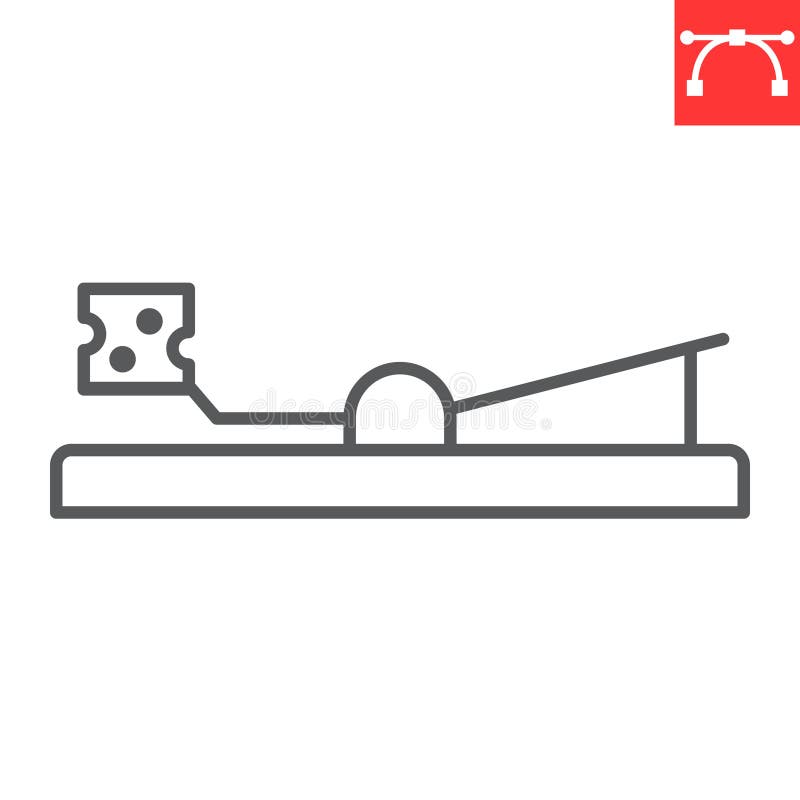 Mouse trap line icon stock vector. Illustration of game - 298260524