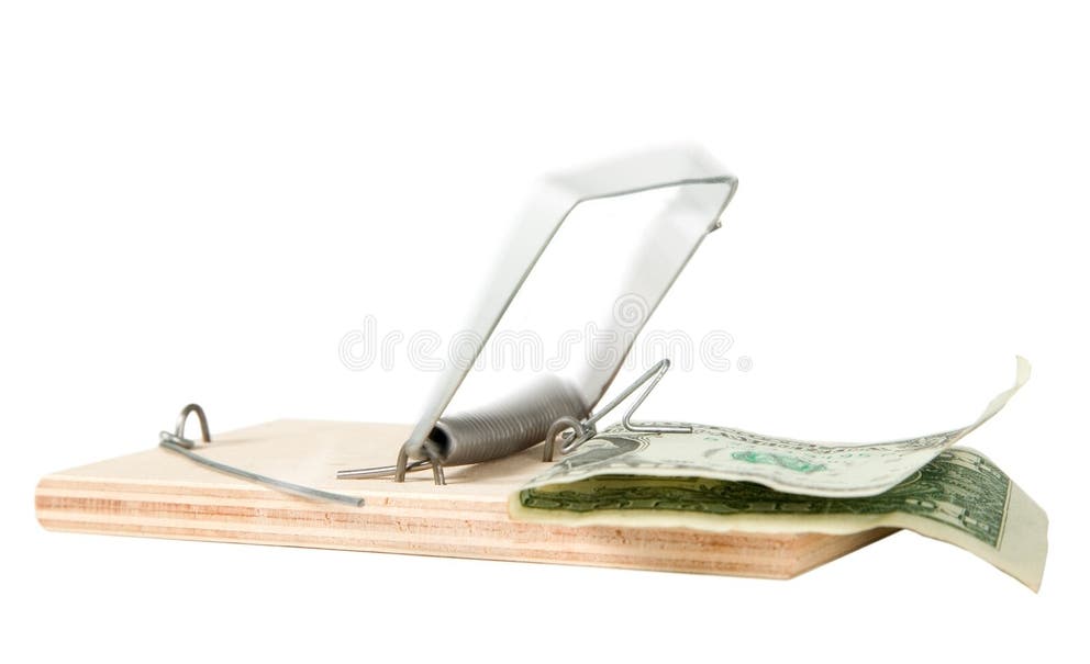 A mouse trap with money stock photo. Image of mice, dangerous - 30524226