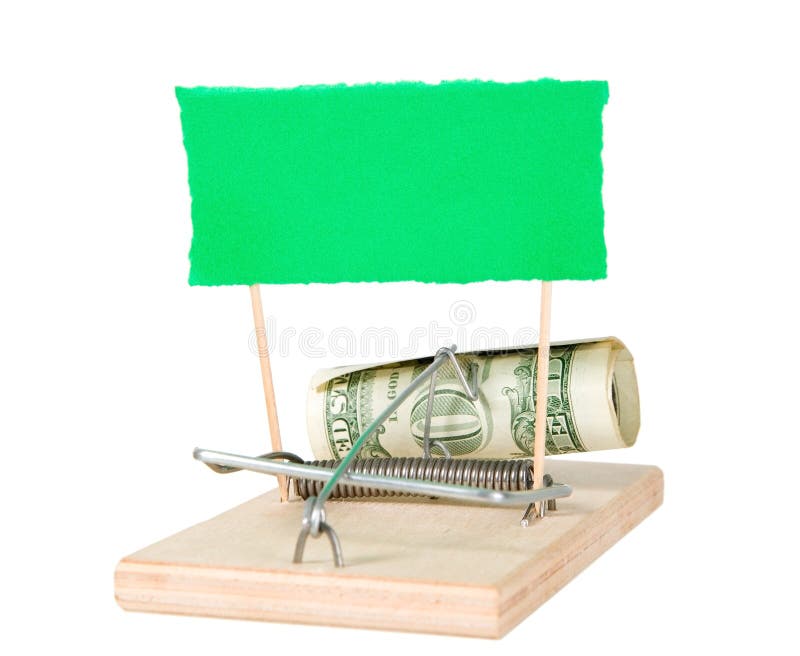 A mouse trap with money stock image. Image of bait, capture - 30524225