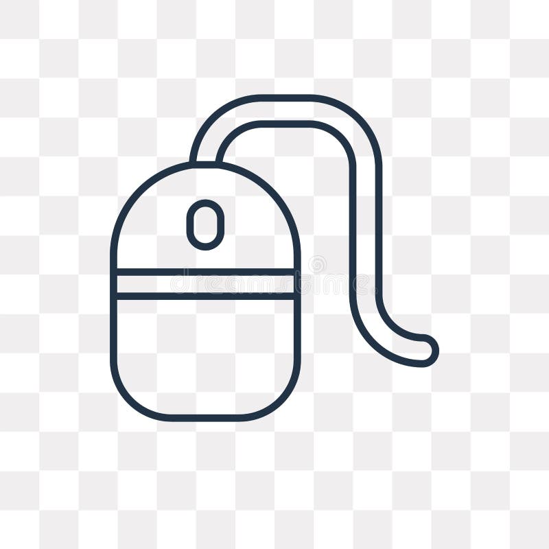 Mouse Vector Icon Isolated on Transparent Background, Linear Mouse ...