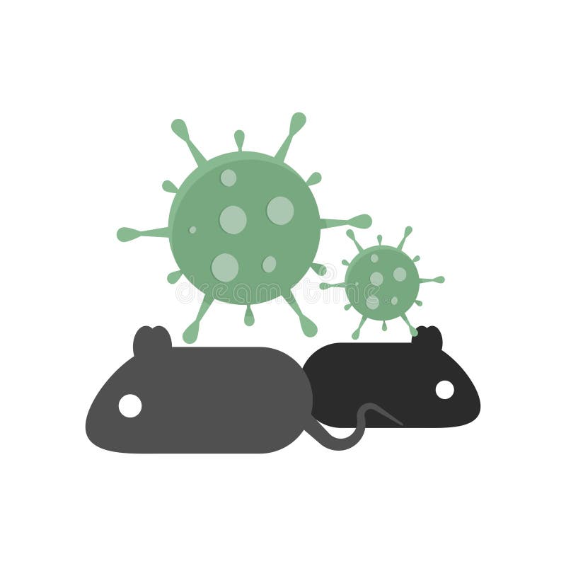 Mouse and Virus Illustration. Flat Style Illustration. Isolated Stock ...