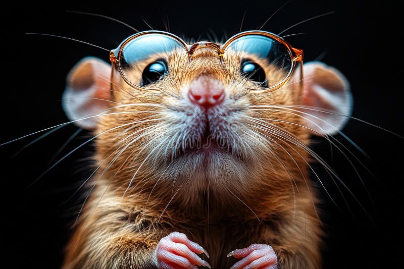 Mouse Wearing Glasses and a Sweater. Stock Photo - Image of closeup ...