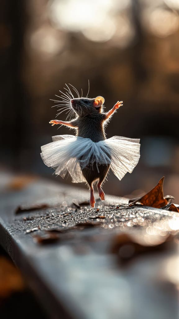 Mouse is Wearing a Tutu and Dancing Stock Photo - Image of young ...