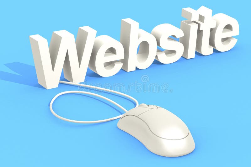 Mouse with Website Word Isolated Stock Illustration - Illustration of ...