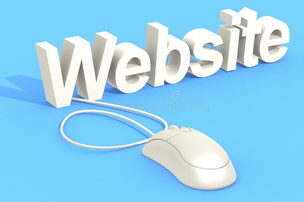 Mouse with Website Word Isolated Stock Illustration - Illustration of ...