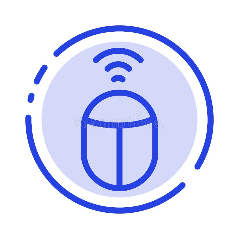Mouse, Wifi, Computer Blue Dotted Line Line Icon Stock Vector ...