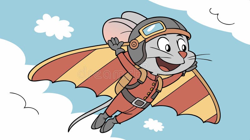 Mouse with Wings Flying, Fantasy Flight Design Element Vector Design Generative AI Stock Vector ...