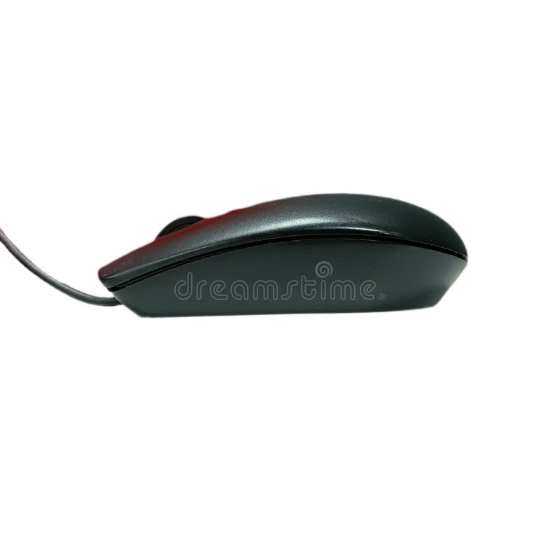 Mouse with Wire Black Colour Stock Image - Image of electronics ...