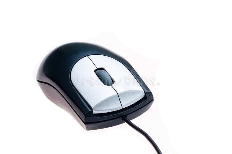 Mouse with Wire Isolated on White Stock Image - Image of cord, optic ...