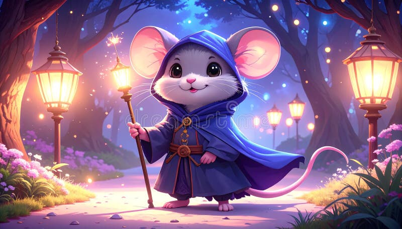 Mouse wizard stock illustration. Illustration of mouse - 384373285