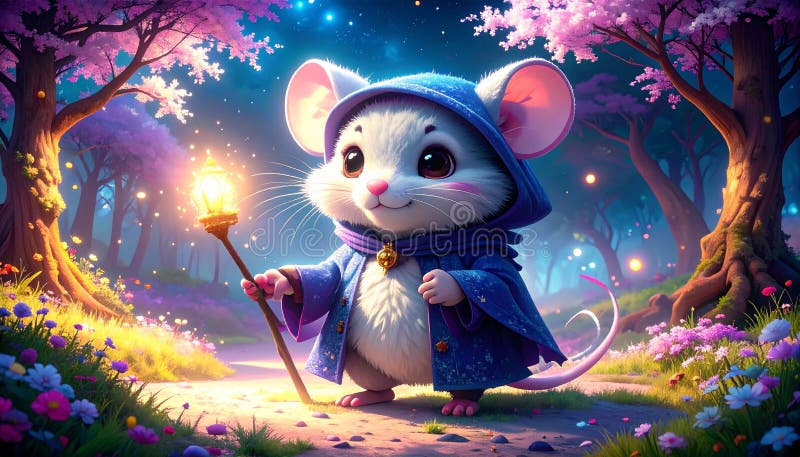 Mouse wizard stock illustration. Illustration of path - 384373298