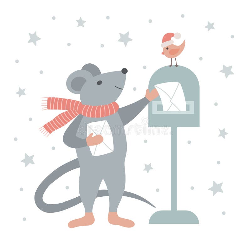 Mouse and writing stock vector. Illustration of card - 166172901