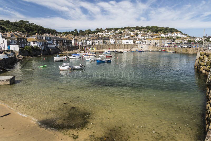Mousehole Harbour in Cornwall from the Shoreline Editorial Photography ...