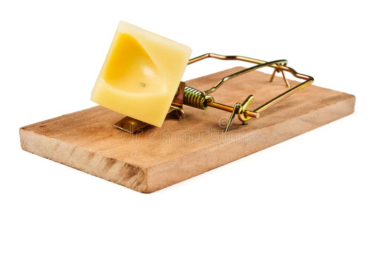 Wooden Mouse Trap, Side and Top View Stock Image - Image of cheese ...