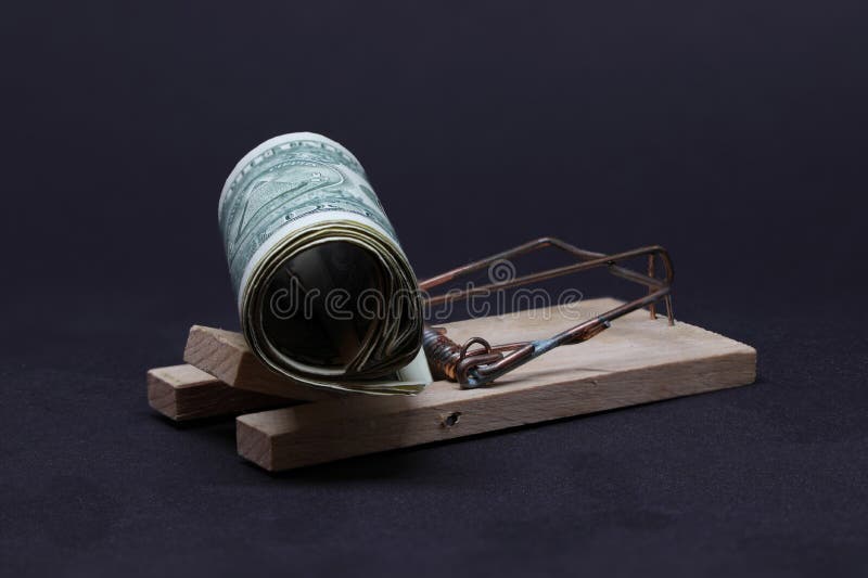 Mouse Trap with a Money Bait Stock Image - Image of dollar, banknote ...