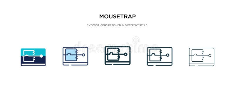 Mousetrap Icon in Different Style Vector Illustration. Two Colored and ...