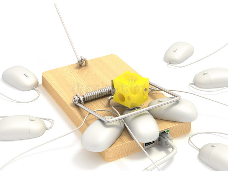 Mousetrap on lan port stock image. Image of internet - 16491767