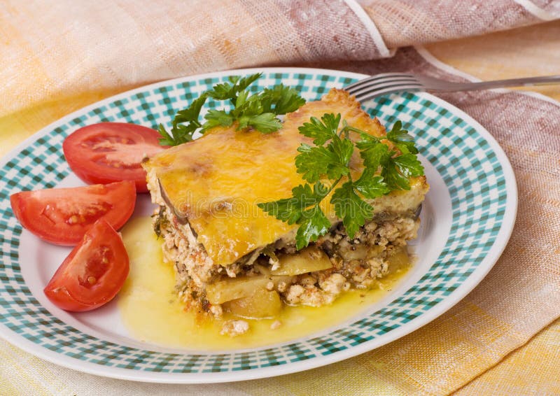 Moussaka stock image. Image of mousaka, plate, meat, food - 28225109