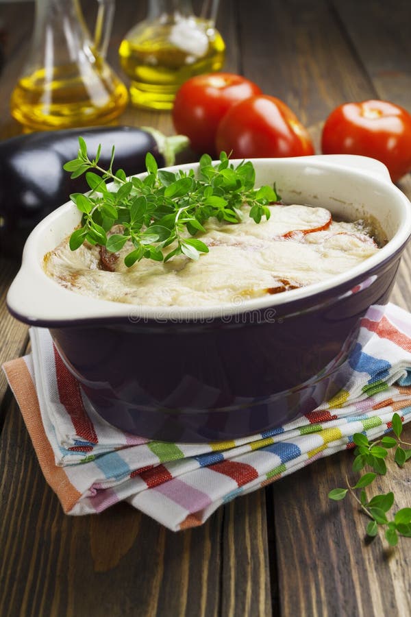 Moussaka stock image. Image of wooden, cooking, food - 42731379