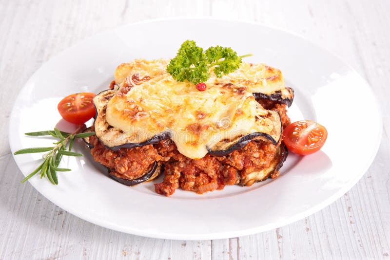 Moussaka stock image. Image of food, herb, restaurant - 61768027