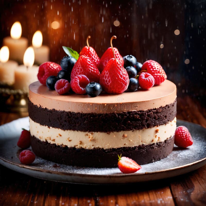 Mousse Cake , Traditional Popular Sweet Dessert Cake Stock Photo ...