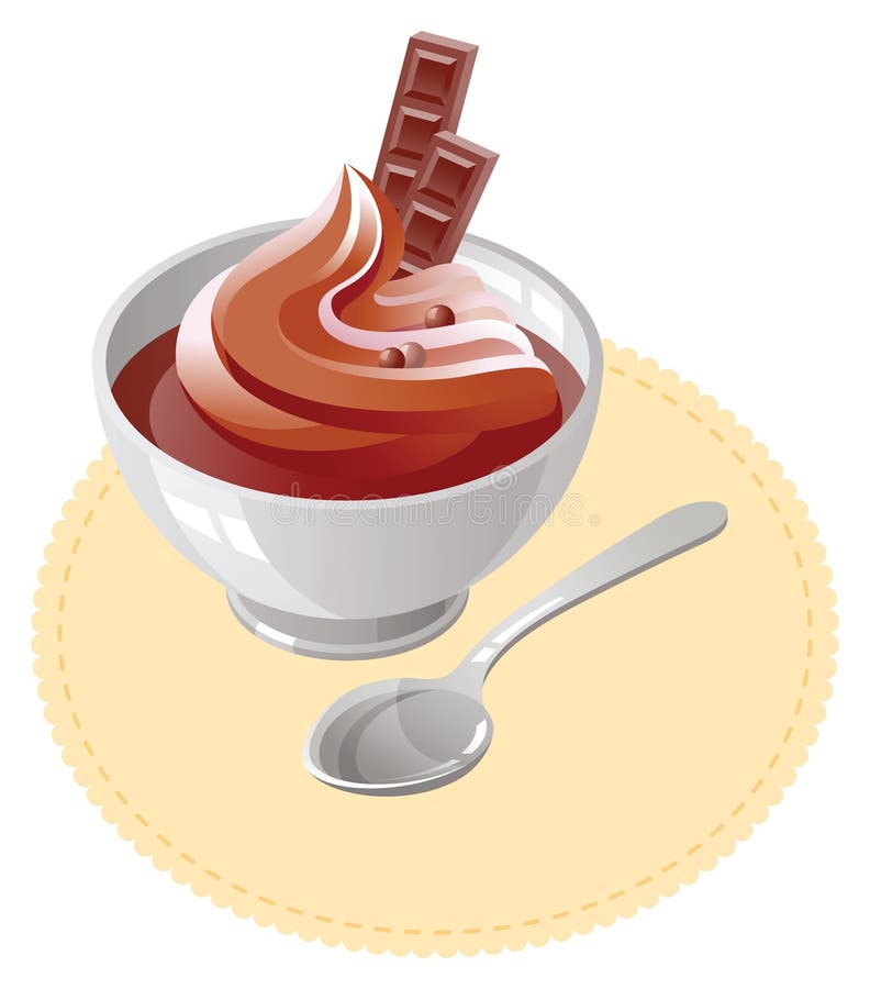 Mousse de chocolat illustration de vecteur. Illustration du serviette ...
