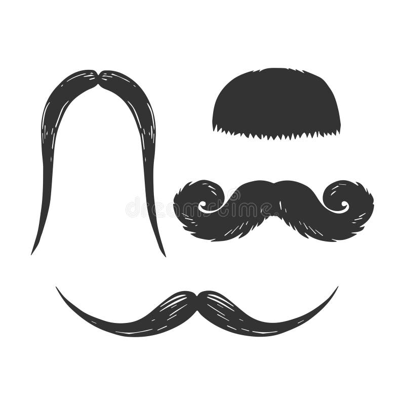 Moustache Engraving Vector Illustration Stock Vector - Illustration of ...