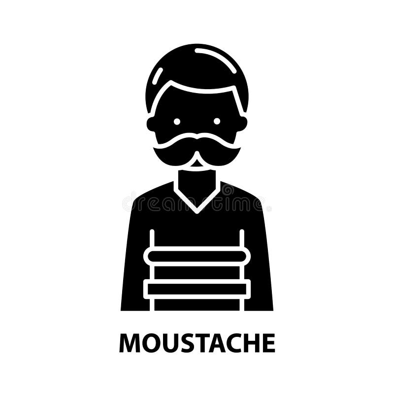 Moustache Icon, Black Vector Sign with Editable Strokes, Concept ...