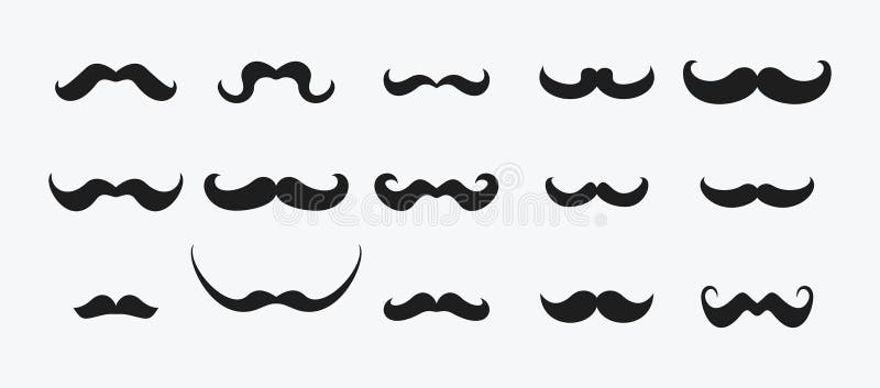 Moustache Icon Set Collection Of Lush Stylish Hipster Mustaches Stock