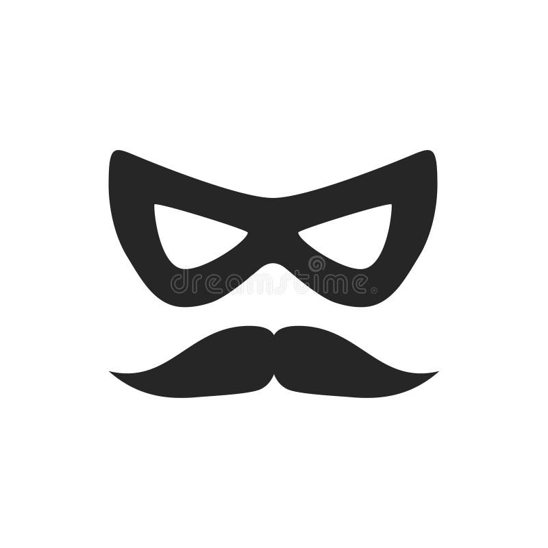 Moustache and Mask Face Vector Stock Vector - Illustration of ...