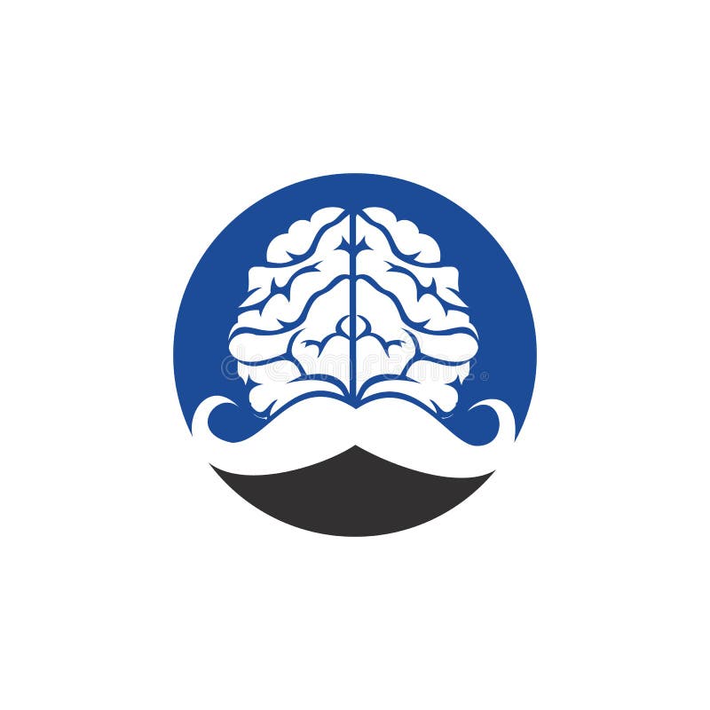 Moustache Mind Vector Logo Design Template. Stock Vector - Illustration ...