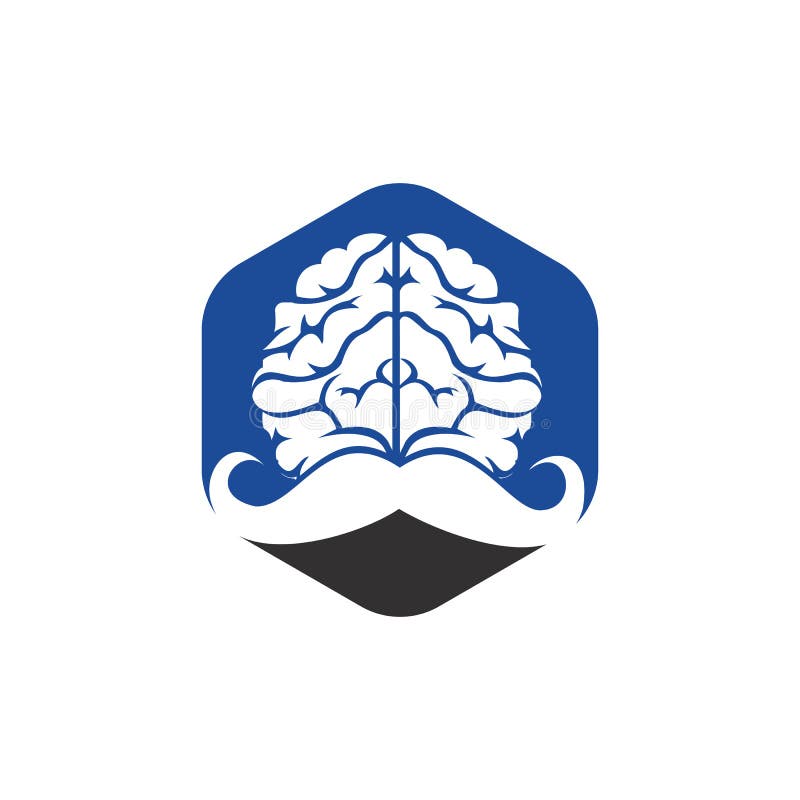 Moustache Mind Vector Logo Design Template. Stock Vector - Illustration ...
