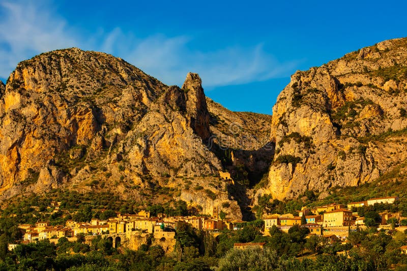 Moustier stock photo. Image of village, destination, mountain - 21521262