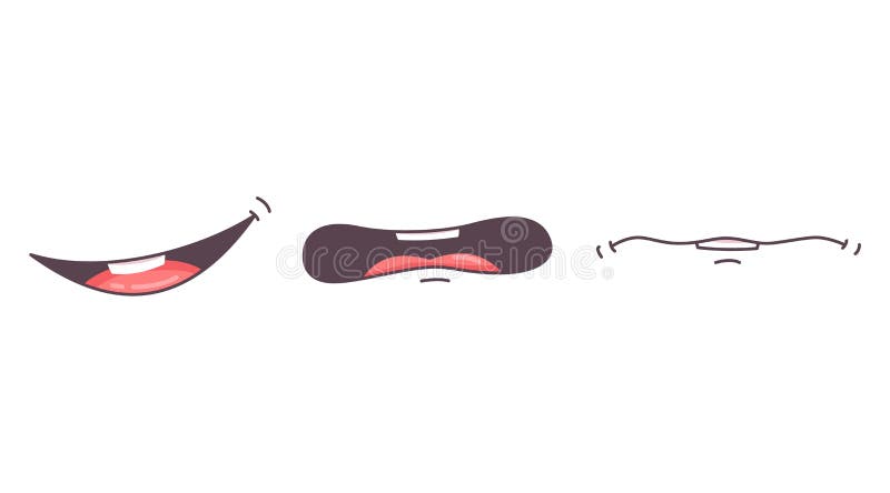 Mouth Animation. Funny Cartoon Mouths Set with Expression. Cartoon ...